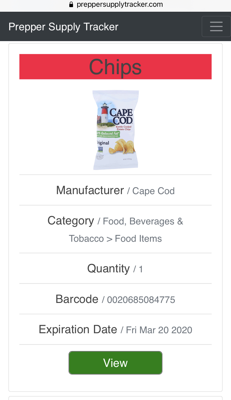 Prepper Inventory Application: Prepper Supply Tracker